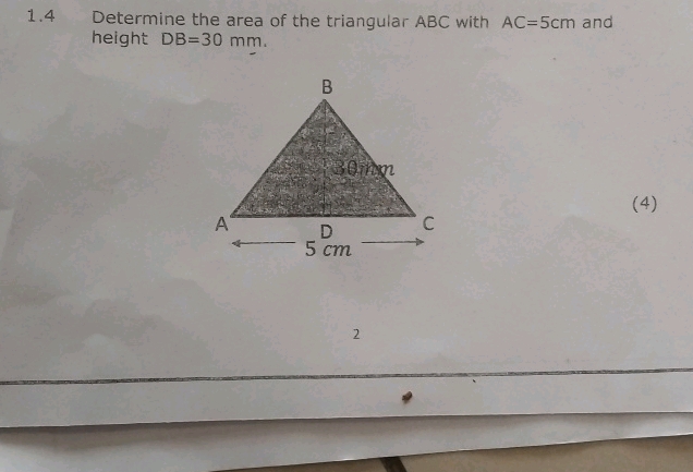 14 Determine the area of the triangular A B | StudyX