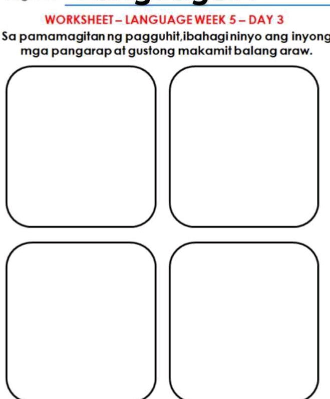 WORKSHEET - LANGUAGE WEEK 5 - DAY 3 Sa | StudyX