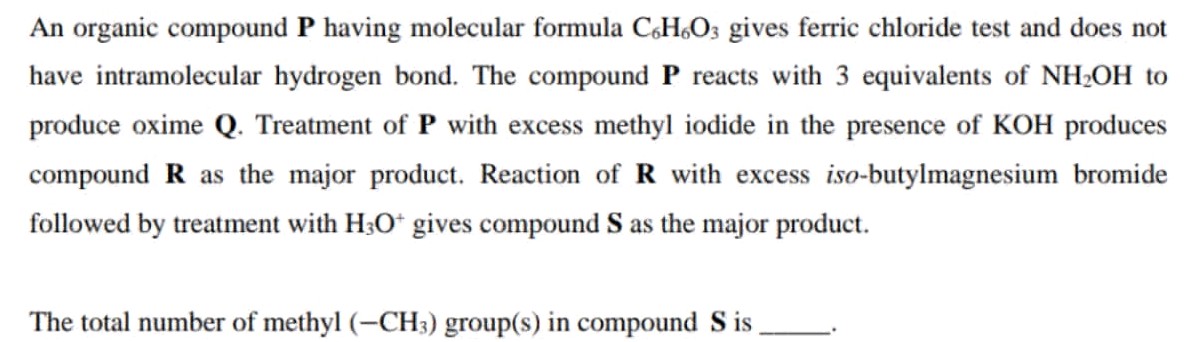 An organic compound P having molecular | StudyX