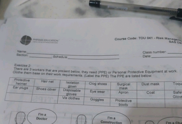 minma mucation Course Code TOU 041 - Risk | StudyX