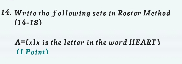 14 Write the following sets in Roster | StudyX