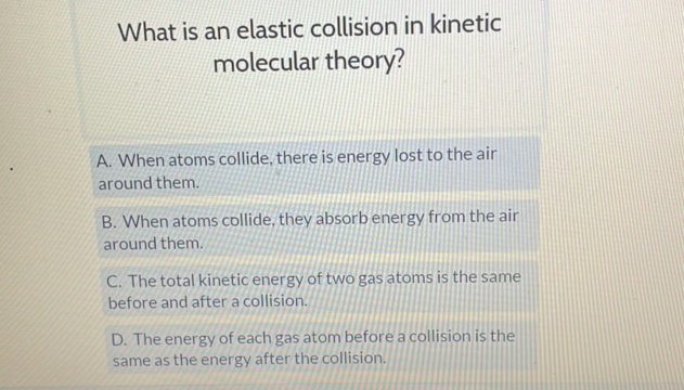What is an elastic collision in kinetic | StudyX