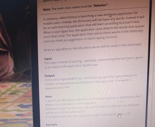 Note The main class name must be Solution A | StudyX