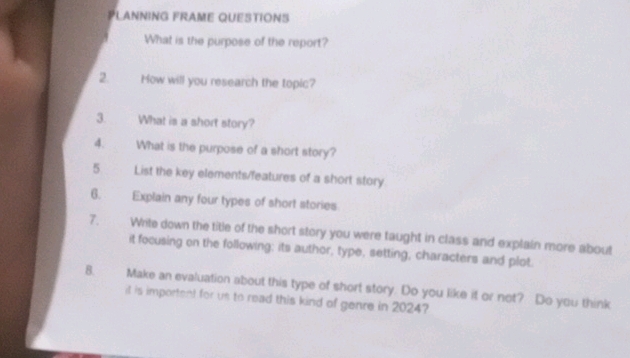 PANNING FrAME QUESTIONS What is the purpose | StudyX