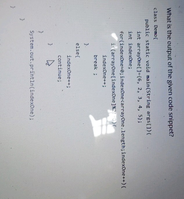 What is the output of the given code | StudyX