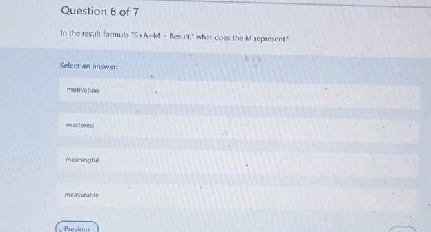 Question 6 of 7 In the result formula - S+ | StudyX