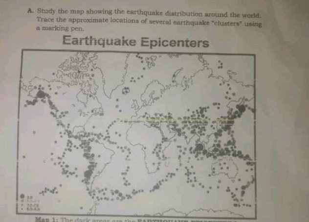 A Study the map showing the earthquake | StudyX