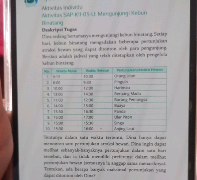 Aktivitas Individu Aktivitas SAP-K11-05-U | StudyX