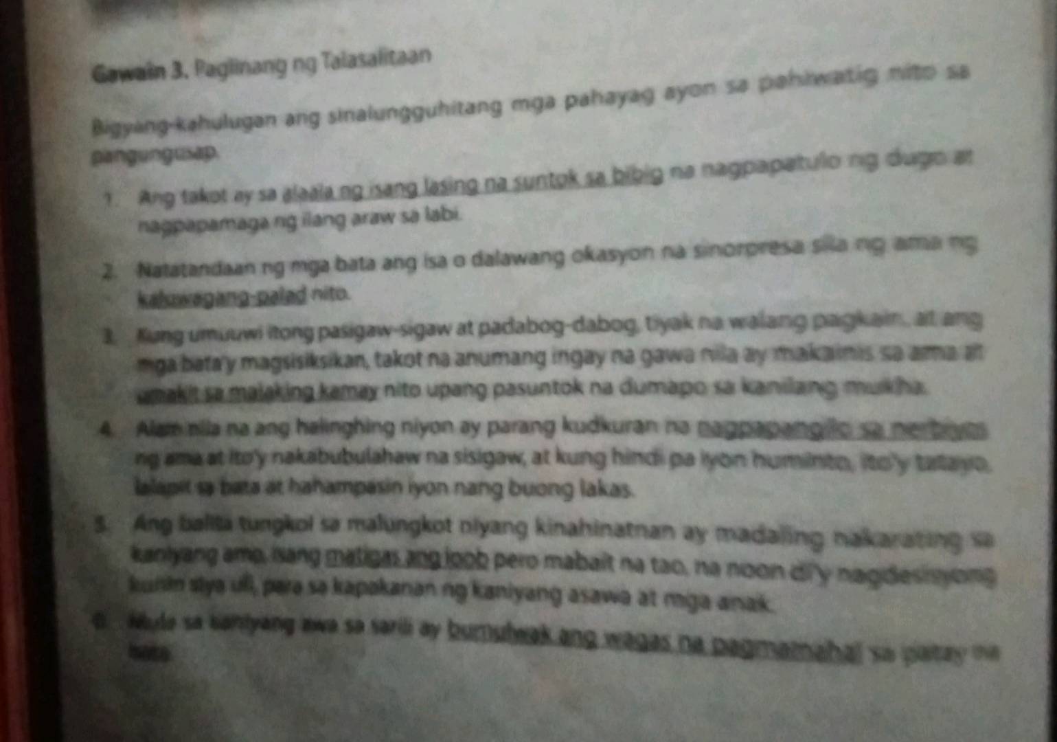 Gewain 3 Paglinang ng Talasalitaan Bufyang | StudyX
