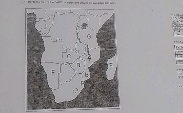 23 Refer to the map of the SADC courtries | StudyX