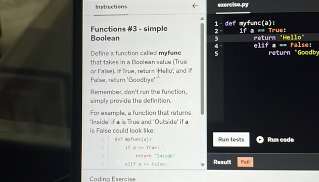 Instructions Functions 3 - simple Boolean | StudyX