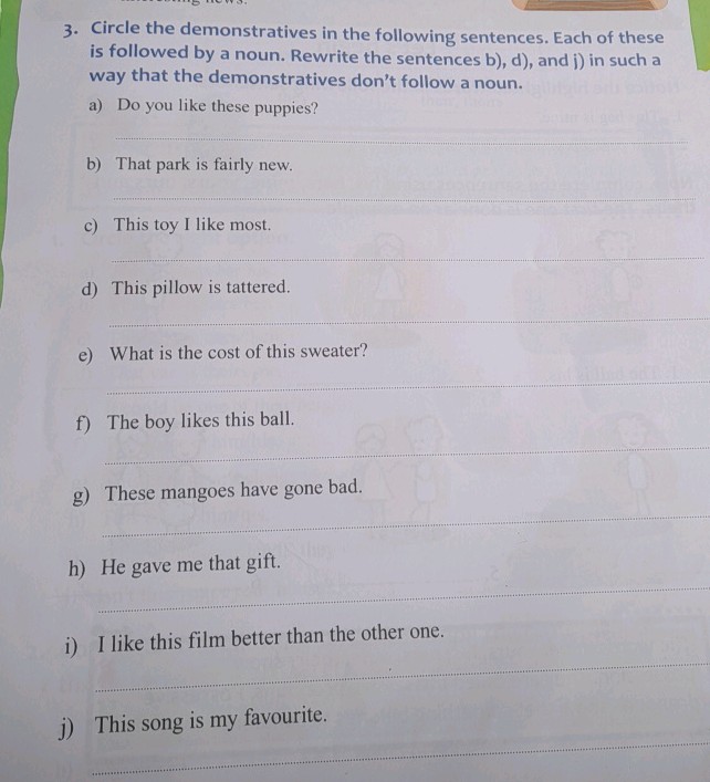 3 Circle the demonstratives in the | StudyX