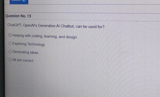 Question No 13 ChatGPT OpenAls Generative | StudyX