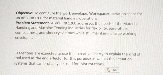 Objective To configure the work envelope | StudyX