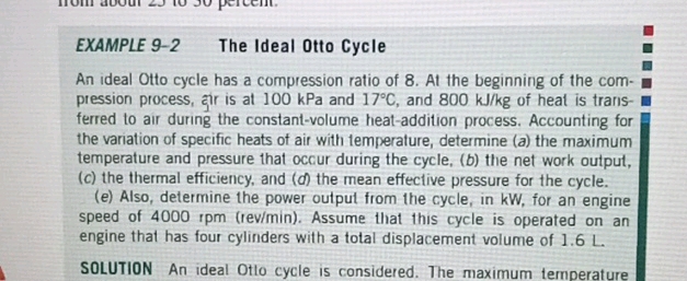 Example 9 2 The Ideal Otto Cycle An Ideal Studyx