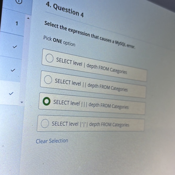 4 Question 4 1 Select the expression that | StudyX