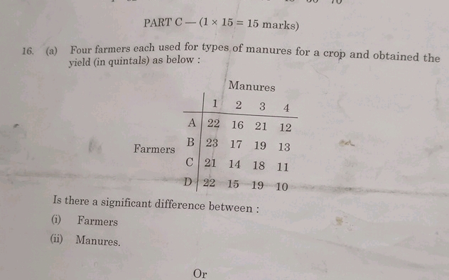 PART C -(1 15=15 marks ) 16 (a) Four | StudyX