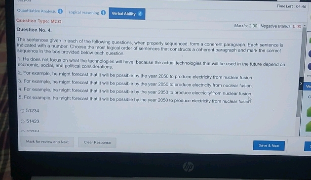Quantitative Analysis (1) Logical reasoning | StudyX