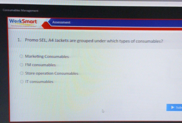Consumables Management WorkSmart Assessment | StudyX