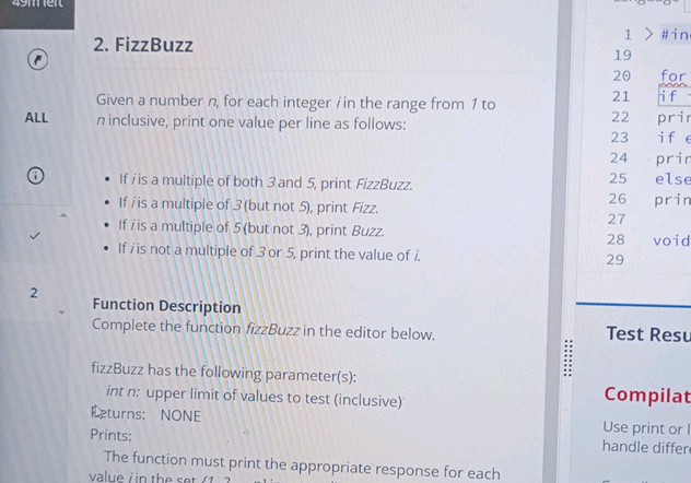 49111 I 2 FizzBuzz Given a number n for | StudyX