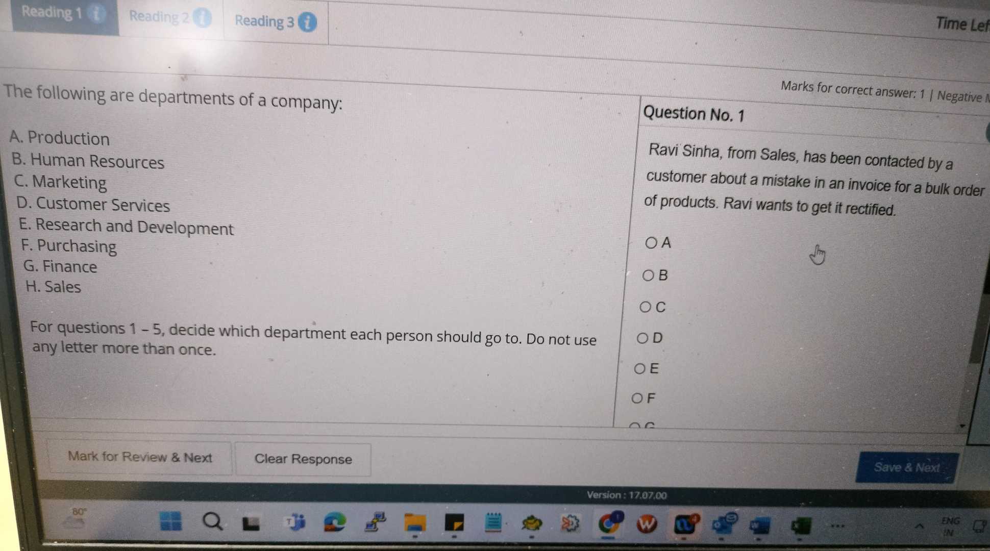 Reading 1 Reading 2 (1) Reading 3 Time Lef | StudyX