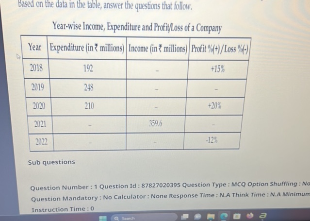 Based on the data in the table answer the | StudyX