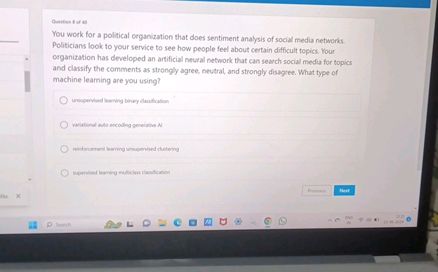 Guestion 8 of 40 You work for a political | StudyX