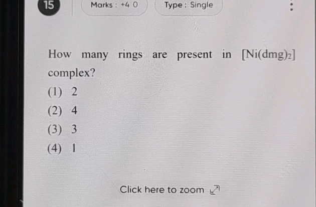 How many rings are present in Ni( dmg)2