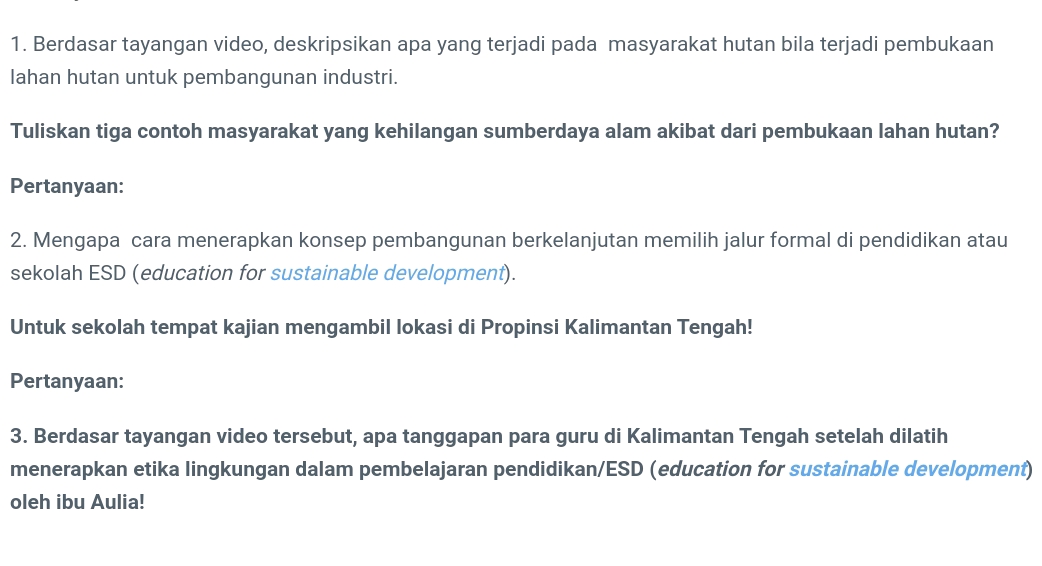1 Berdasar tayangan video deskripsikan apa | StudyX