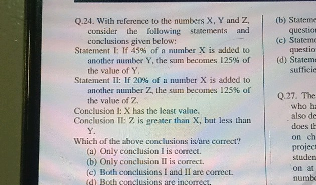 Q24 With reference to the numbers X Y and | StudyX