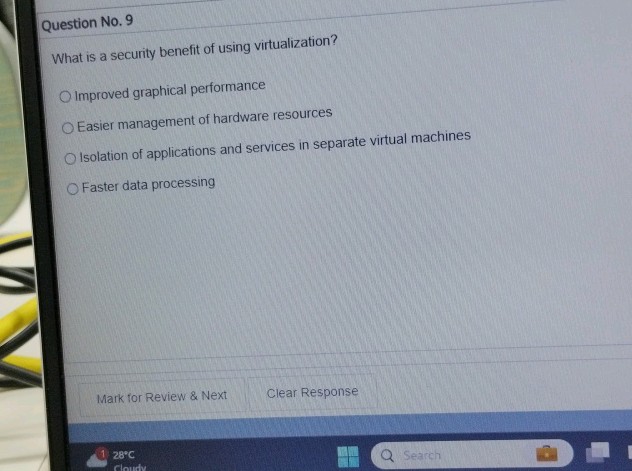 Question No 9 What is a security benefit of | StudyX