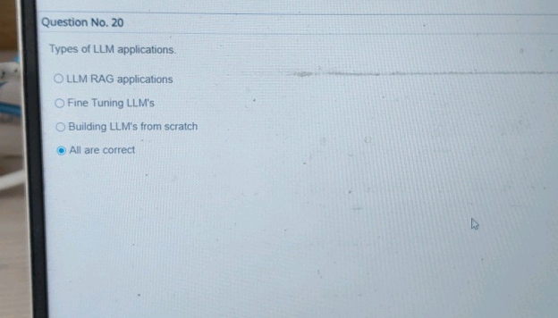 Question No 20 Types of LLM applications | StudyX