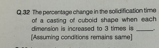 Q 32 The percentage change in the | StudyX