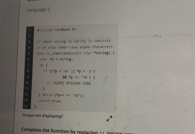 Language C 1 include // check string to | StudyX