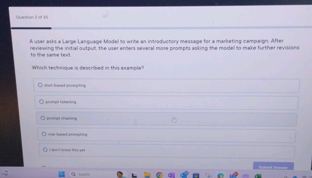 Question 2 of 15 A user asks a Large | StudyX