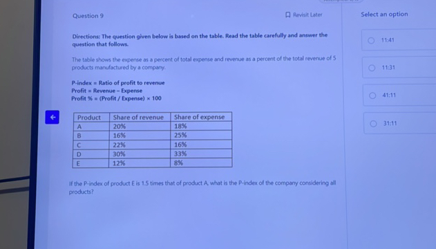 Question 9 Revisit Later Select an option | StudyX