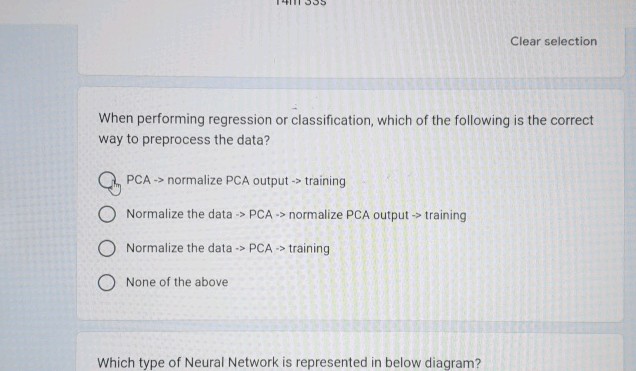 Clear selection When performing regression | StudyX
