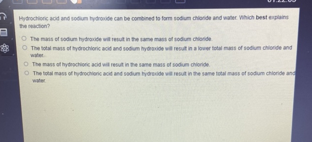 Hydrochloric acid and sodium hydroxide can | StudyX