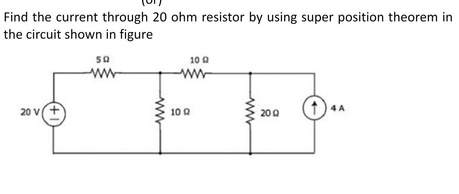 Find the current through 20 ohm resistor by | StudyX