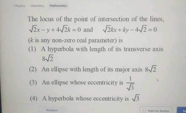 Physics Chemistry Mathematics The locus of | StudyX