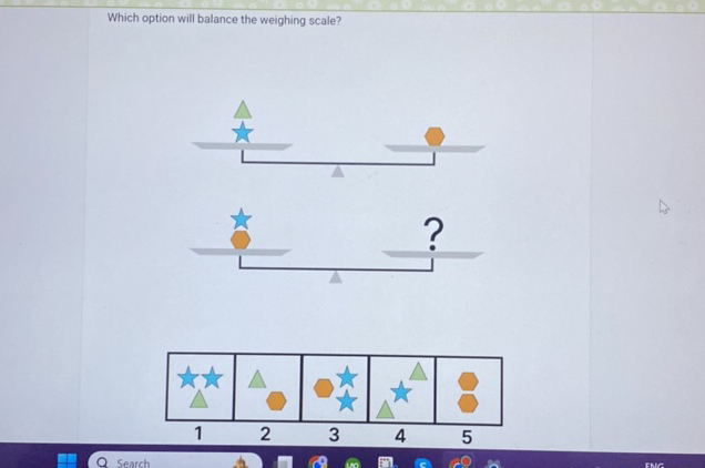 Which option will balance the weighing | StudyX