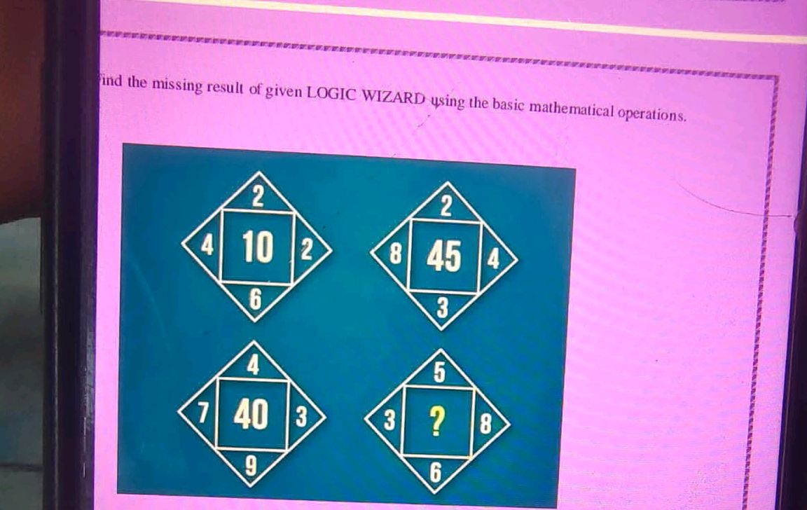 ind the missing result of given LOGIC | StudyX