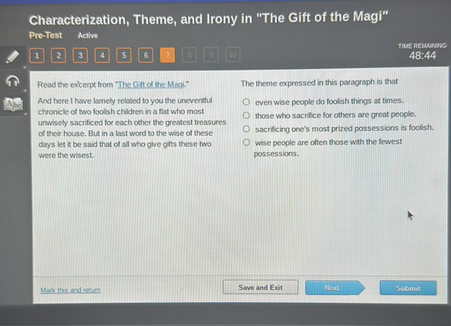 Characterization Theme and Irony in The | StudyX