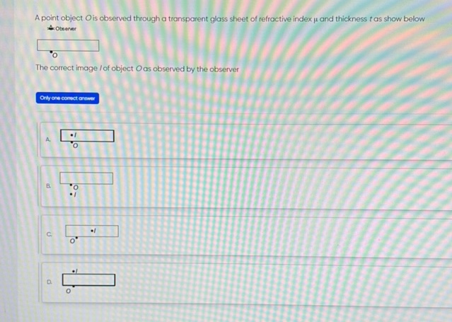 A point object O is observed through a
