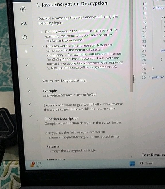 1 Java Encryption Decryption Decrypt a | StudyX