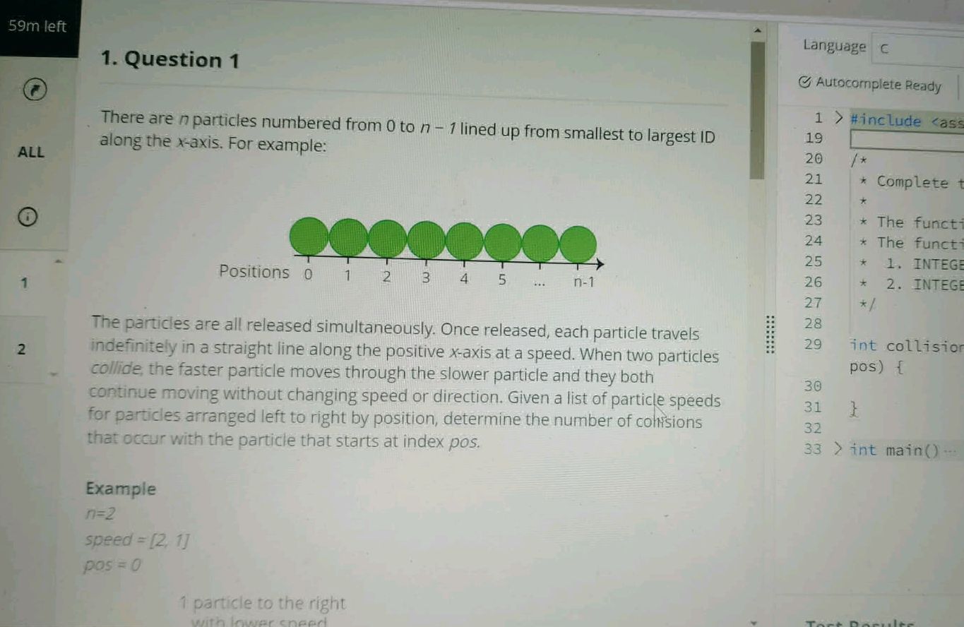59 m left 1 Question 1 There are n | StudyX