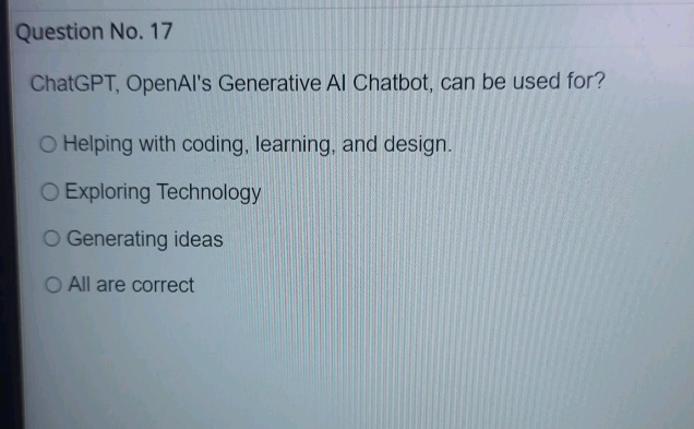 Question No 17 ChatGPT OpenAls Generative | StudyX