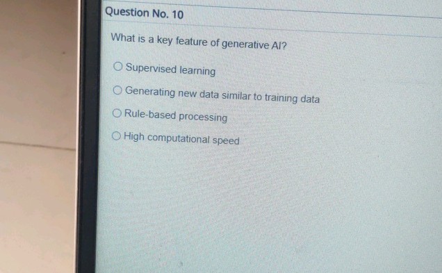 Question No 10 What is a key feature of | StudyX