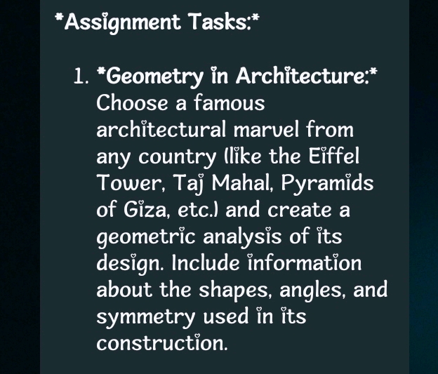 Assignment Tasks 1 Geometry in Architecture | StudyX