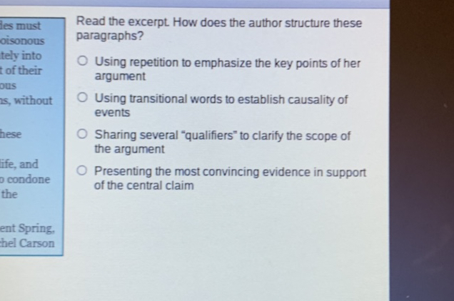 Read the excerpt How does the author | StudyX